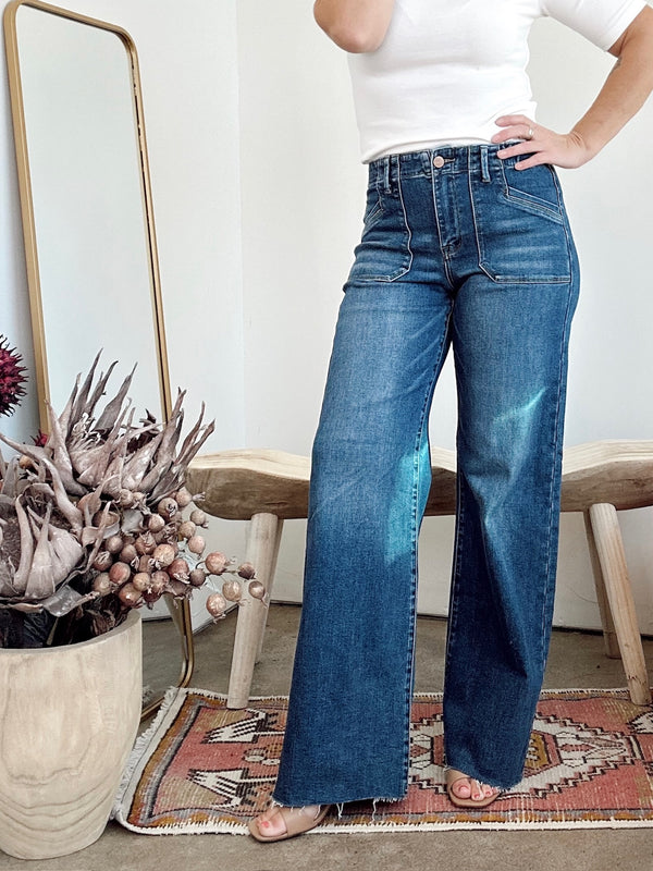 Wren Mid Rise Wide Leg Jeans - Shanty Boutique