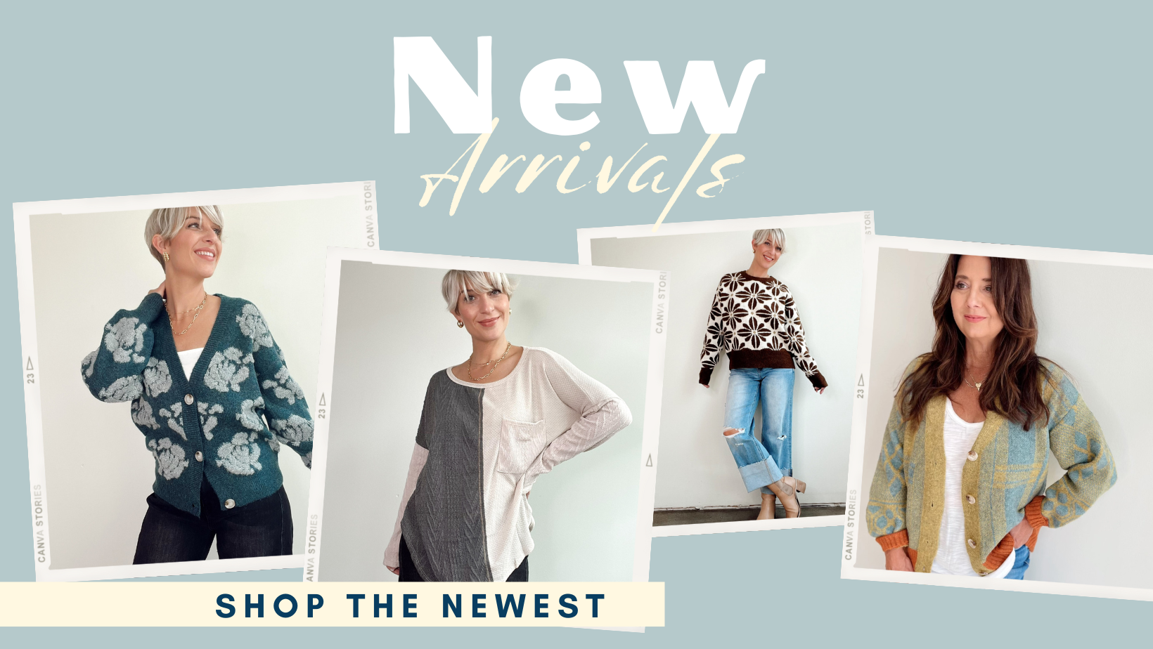 On trend women's clothes and fashion accessories.