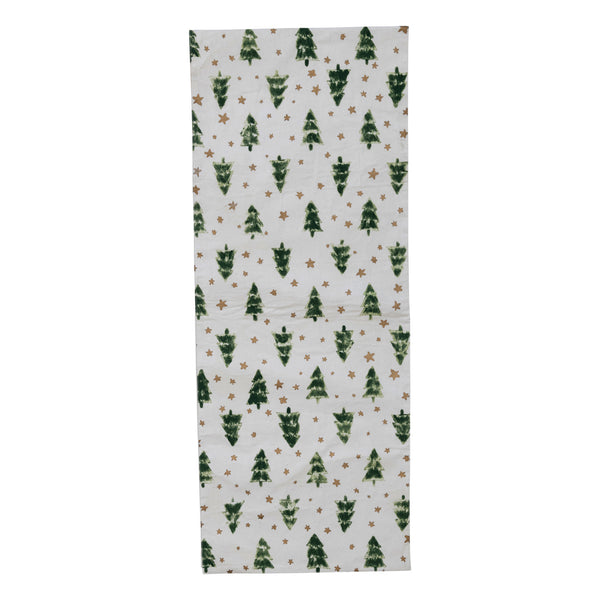 72"L x 14"W Cotton Tree Print Table Runner - Shanty Boutique